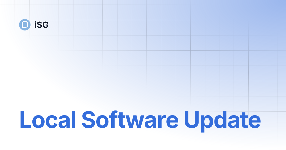 Local Software Update | iSG
