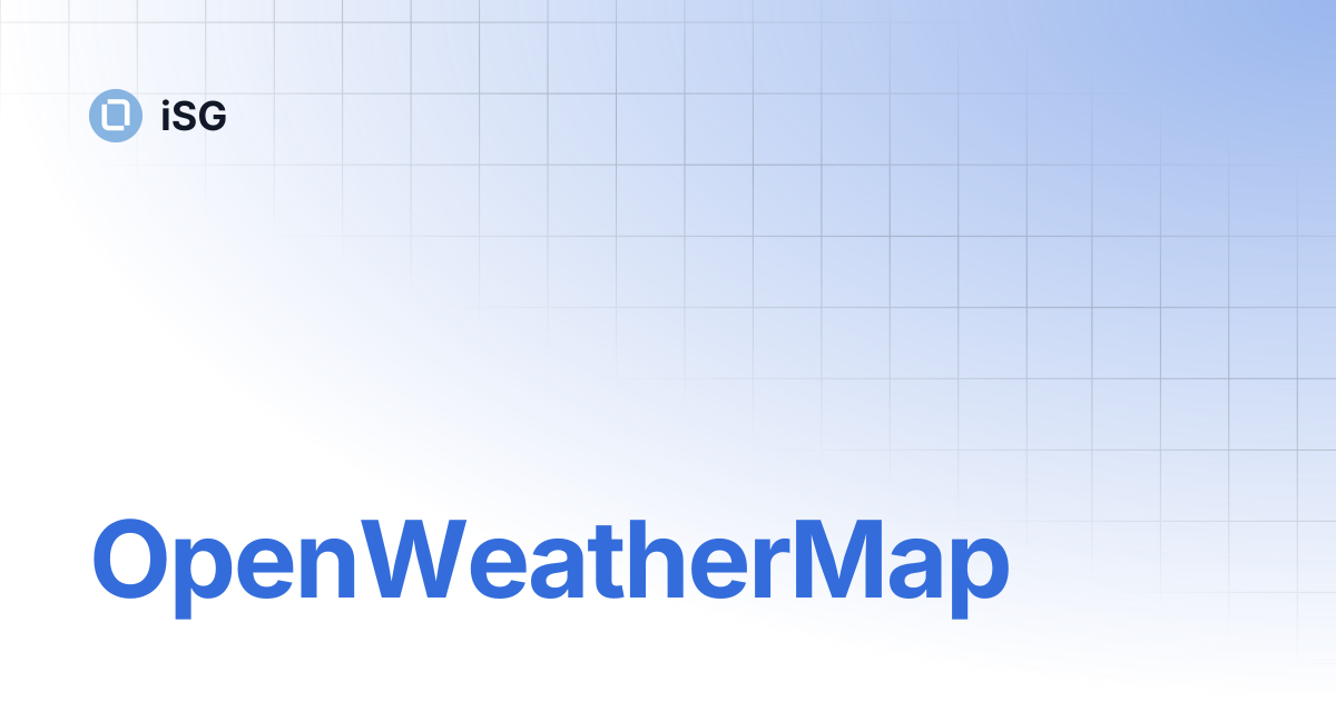OpenWeatherMap | iSG