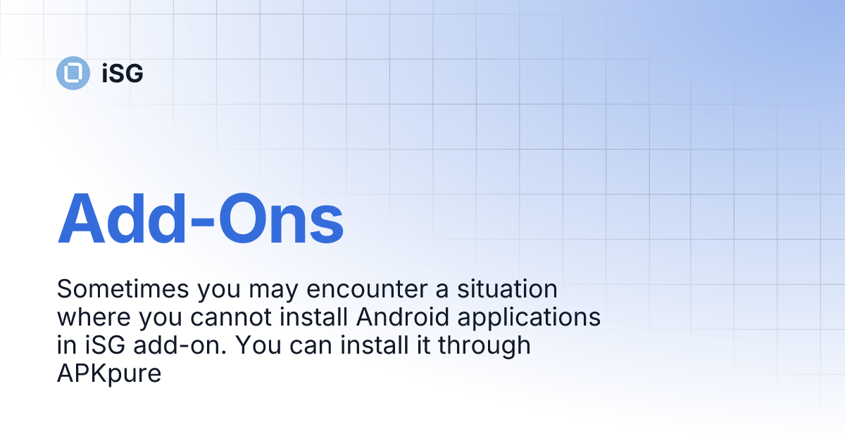 How to install iSG add-on | iSG