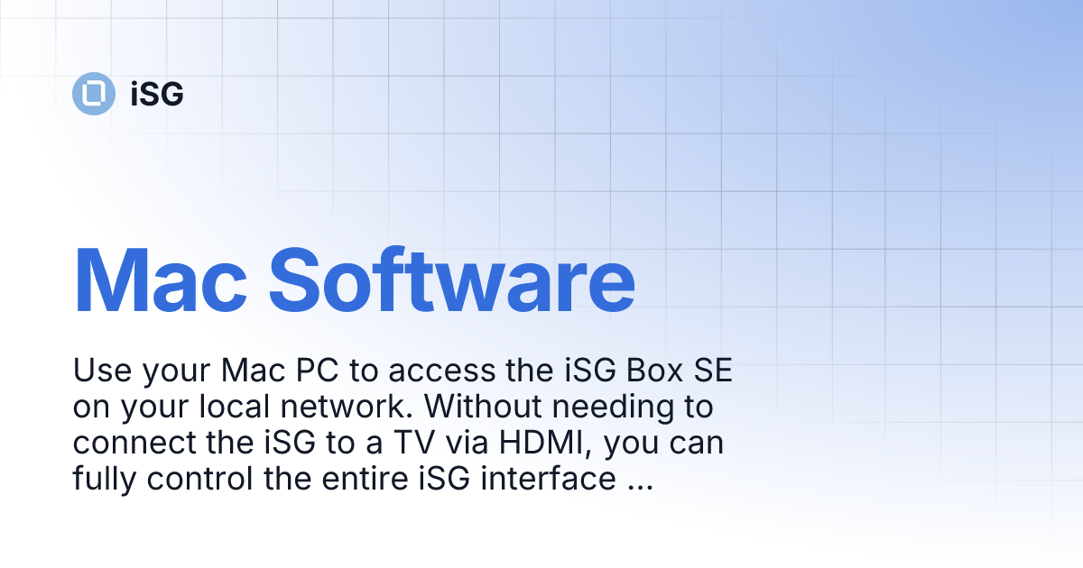 Mac Software | iSG