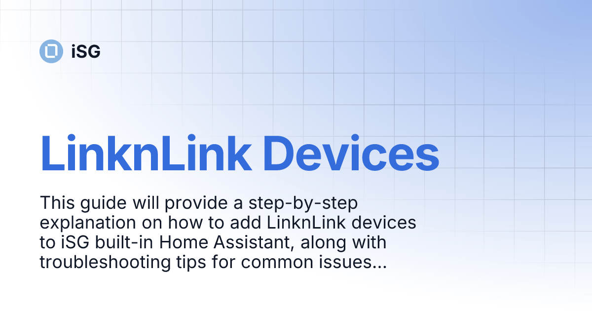 LinknLink Devices | iSG