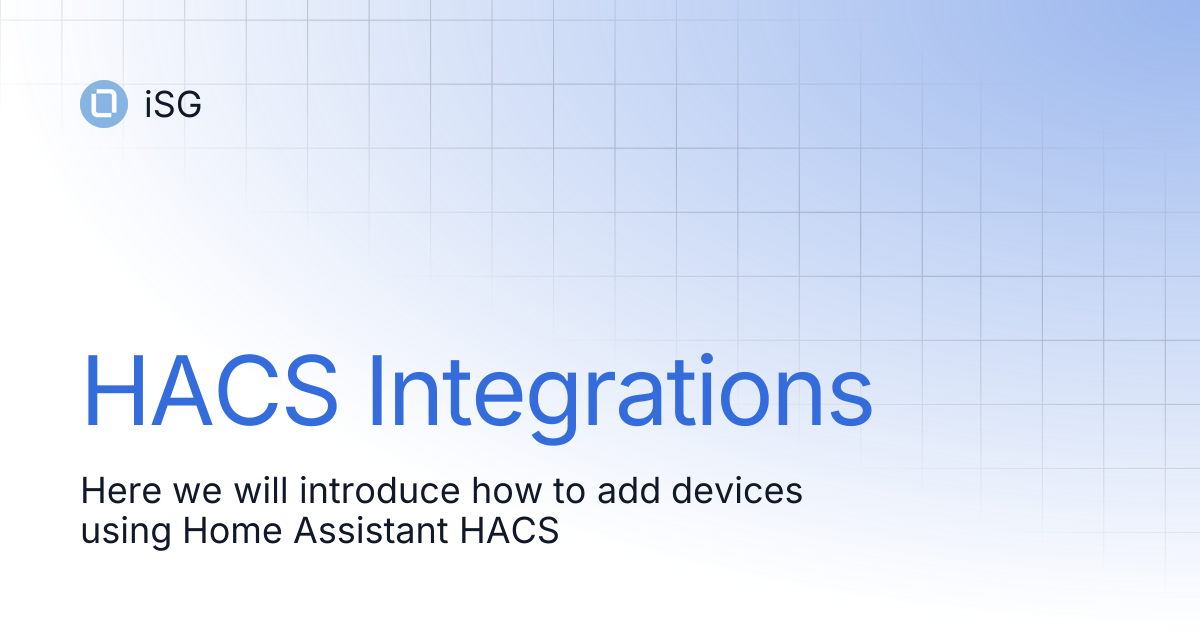 HACS Integrations | iSG